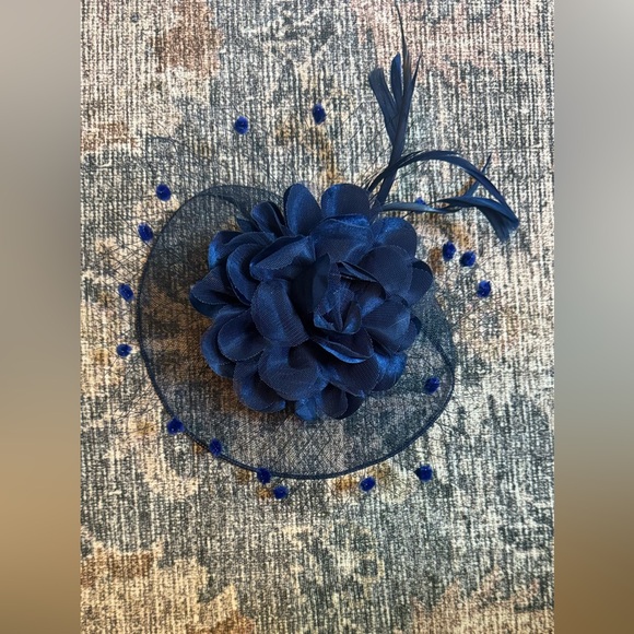 Accessories | Formal Fascinator Hat Navy Blue Tea Party Hat Clip | Poshmark